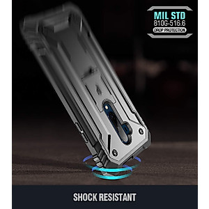 Poetic Revolution Case for OnePlus 7, [20FT Mil-Grade Drop Tested], Full-Body Rugged Dual-Layer Shockproof Protective Cover with Kickstand and Built-in-Screen Protector, Black