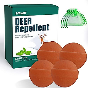 SEEKBIT 4 Pack Deer Repellent | Rabbit Repellent | Deer Rodent Chipmunk Deterrent for Tree, Plant | Deer Repellent Deer Off Away from Garden, Yard, Lawn, Garage | Waterproof Long Lasting Outdoor
