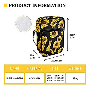 GIFTPUZZ Purple Butterfly Bible Covers for Women Men Handle Bible Case Bag Bible Cover Carrier Carrying Organizer Bag Bible Accessory