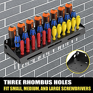 ValuXpro Screwdriver Organizer Wall Mount, Screwdriver Holder Storage Rack Tool for Workshop, Shed, Garage, Home, Stores up to 32 Screwdrivers or Small Tools