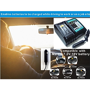 Compatible with Makita DC18SE 18 Volt Li-ion Nickel Metal Hydride Optimum Automotive Charger, Blue Vehicle Charger,The car Battery Charger compailble with Makita 18V Battery