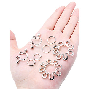 Jenxnjsjo Fake Nipple Rings, Fake Nipple Piercing, Faux Nipple Piercing, Nipple Rings Non Piercing, Non Piercing Nipple Rings, Fake Nipple Ring, Fake Nipple Piercings, Faux Nipple Rings for Women