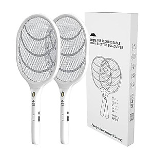 WBM Smart Electric Fly Swatter Racket, Rechargeable Bug Zapper, Medium-2PK, (6405E-2PCS)