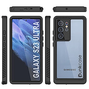 Punkcase Galaxy S23 Ultra Waterproof Case [Extreme Series] [Slim Fit] [IP68 Certified] [Shockproof] [Dirtproof] [Snowproof] Armor Cover for Galaxy S23 Ultra 5G (6.8") (2023) [Black]