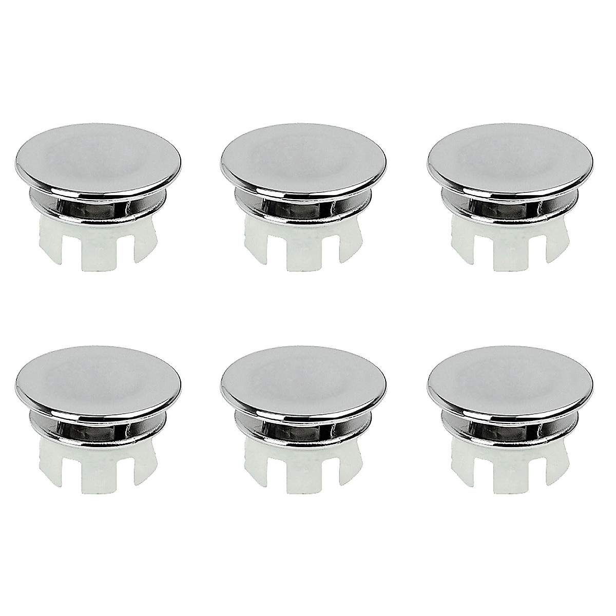 6pcs Round Basin Overflow Trim Sink Hole Cap Drain Cap Cover Insert in Hole Simple Installation for Bathtub Kitchen Sink Sink Hole Replacement Drain Cap Bathtub Hole Kitchen Sink Accessory Plastic
