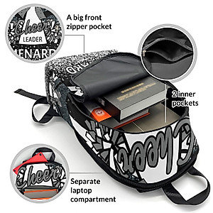 SunFancy Personalized Kid Bag Backpack,Cheerleader Black Custom Kid's Schook Bag Bookbag for Boy Girl Teen Children