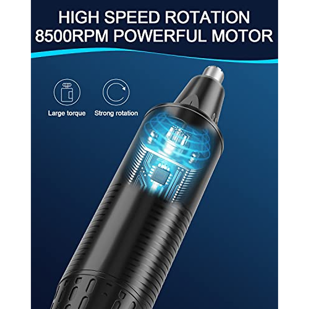 YUZHAII Ear and Nose Hair Trimmer, 8500RPM USB Rechargeable Nose Trimmer for Men and Women,Painless Nose Clippers Eyebrow Facial Hair Trimmer Kit,Dual Edge Blades for Easy Cleaning