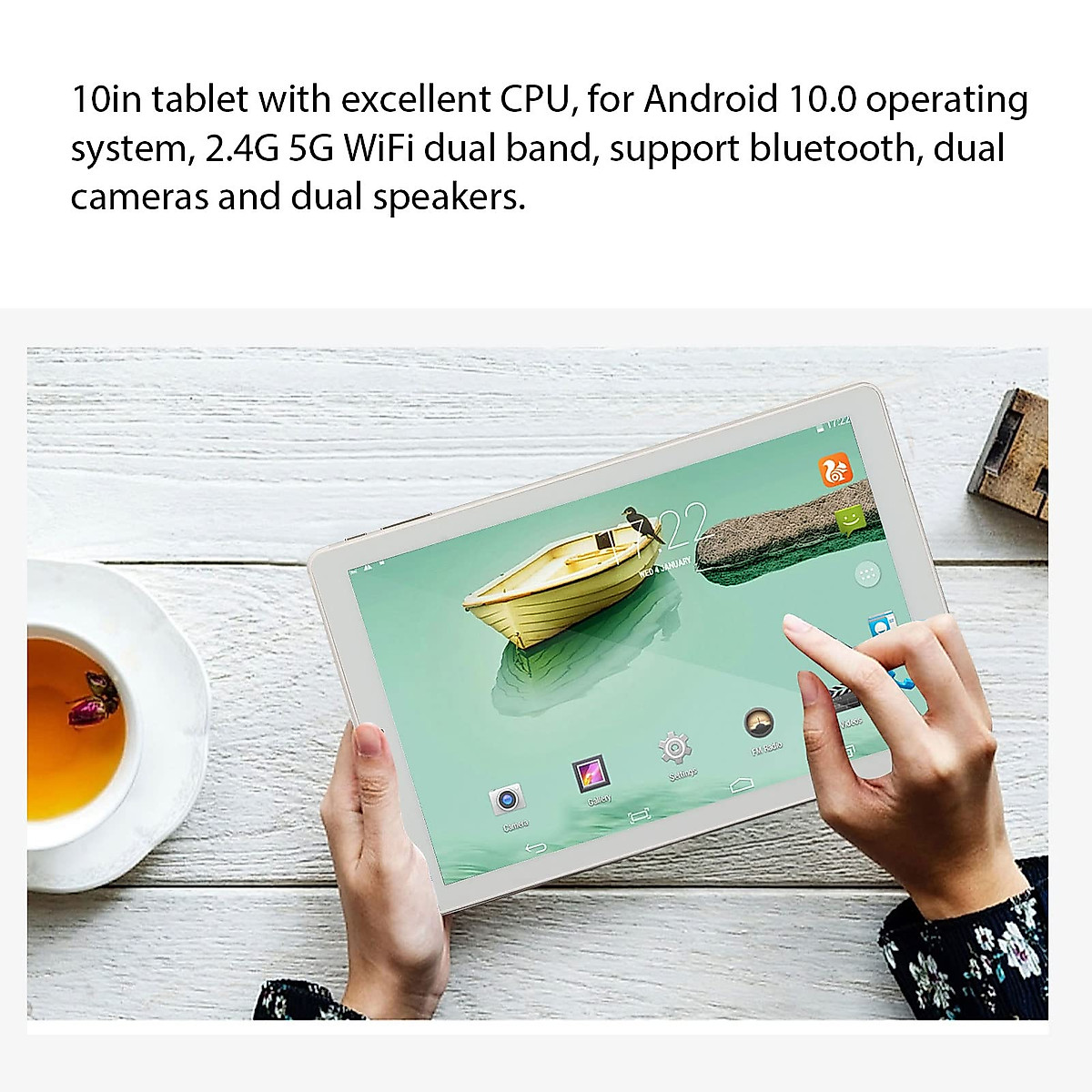 Zyyini Tablet for 10, 10 Inch Kids Tablet, 2GB RAM 32GB ROM, Octa Core Processor, Eye Care IPS HD Screen, 5G WiFi, for Kids, 4500mAh Battery (Silver)