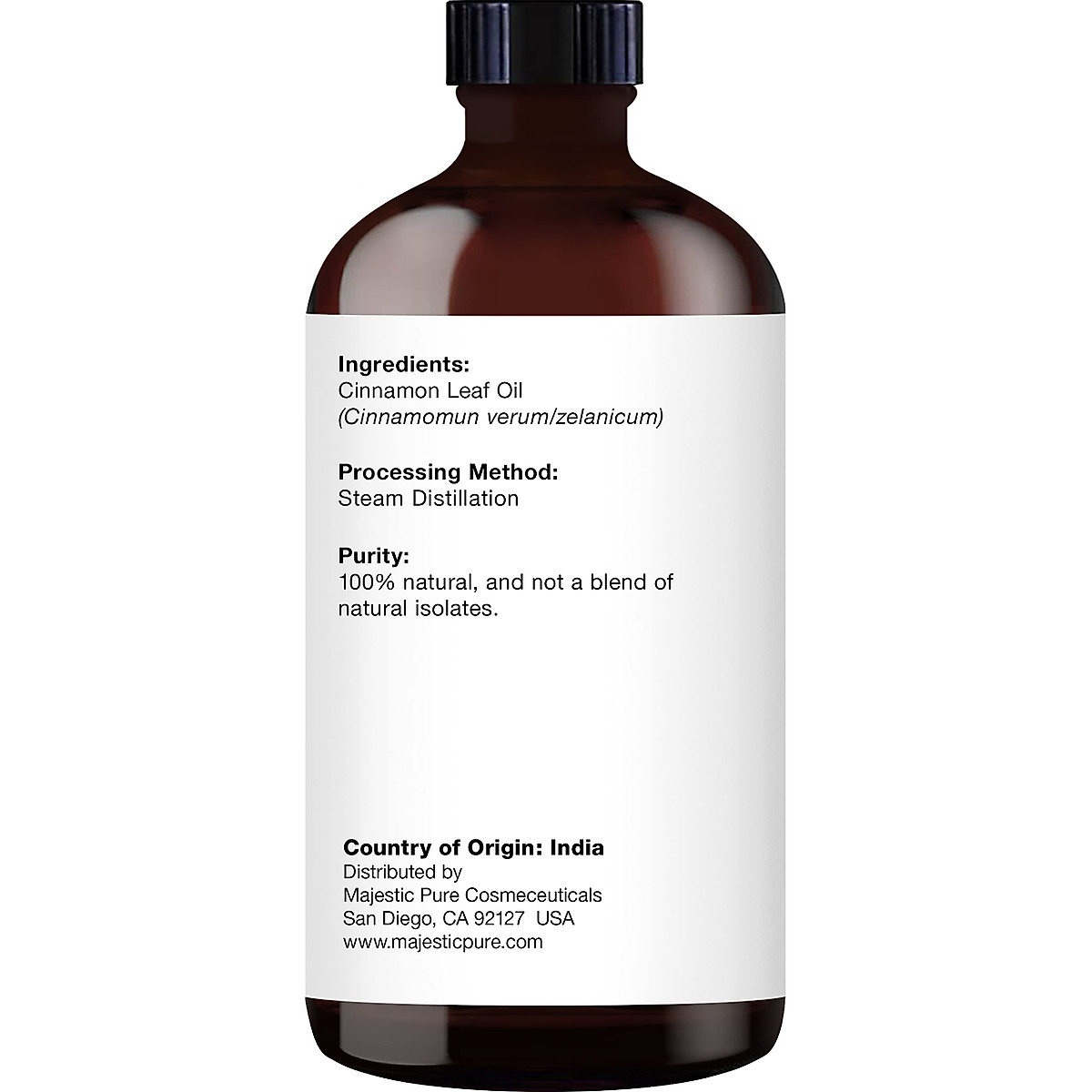 MAJESTIC PURE Cinnamon Essential Oil | 100% Pure and Natural Cinnamon Oil | Premium Grade Essential Oils for Hair Care, Home Diffusers, Skin, Aromatherapy, Massage and Humidifiers | 4 Fl Oz