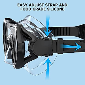 Findway Kids Swim Goggles Toddler Kids Youth(5-16), Anti-Fog 180°Clear View Snorkel Diving Mask, Swim Goggles with Nose Cover Waterproof Anti-UV Water Pool Goggles for Boys Girls Youth