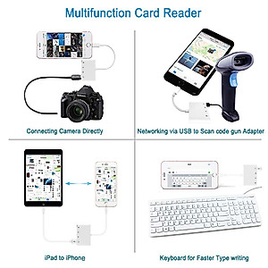 Anytrox SD TF Card Reader Adapter for iPhone/iPad,4 in 1 USB OTG Camera Connection Kits Adapter with SD TF Card Reader and Charge Adapter Compatible for iPhone/iPad,Support Newest iOS 16-White
