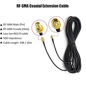 CORONIR 33ft WiFi Antenna Extension Cable SMA Male to SMA Female RF Connector Adapter for Wireless LAN Router Bridge & Cellular Antenna Extension