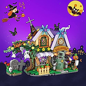 Loz Silan Halloween Haunted House Mini Bricks Building Toys - 783 Pieces Ghost Vampire Building Kit for Kids, Halloween Displayable Model Haunted House Party Gift for Boy Girl 6-12 Years Old