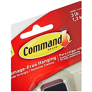 Command 17034MB-EF Medium Matte Black Hook-17034MB, One Size