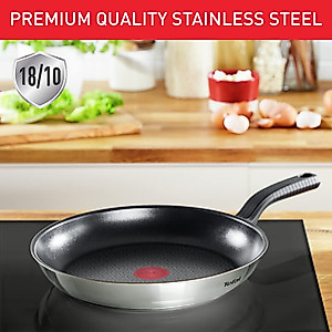 Tefal 30 cm Comfort Max, Induction Frying Pan, Stainless Steel, Non Stick