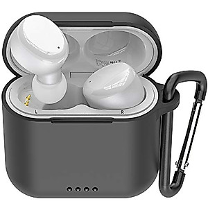 TOZO T6 Protective Silicone Case Shockproof Soft Skin Cover for TOZO T6 Earbuds with Front LED Visible and Keychain Black
