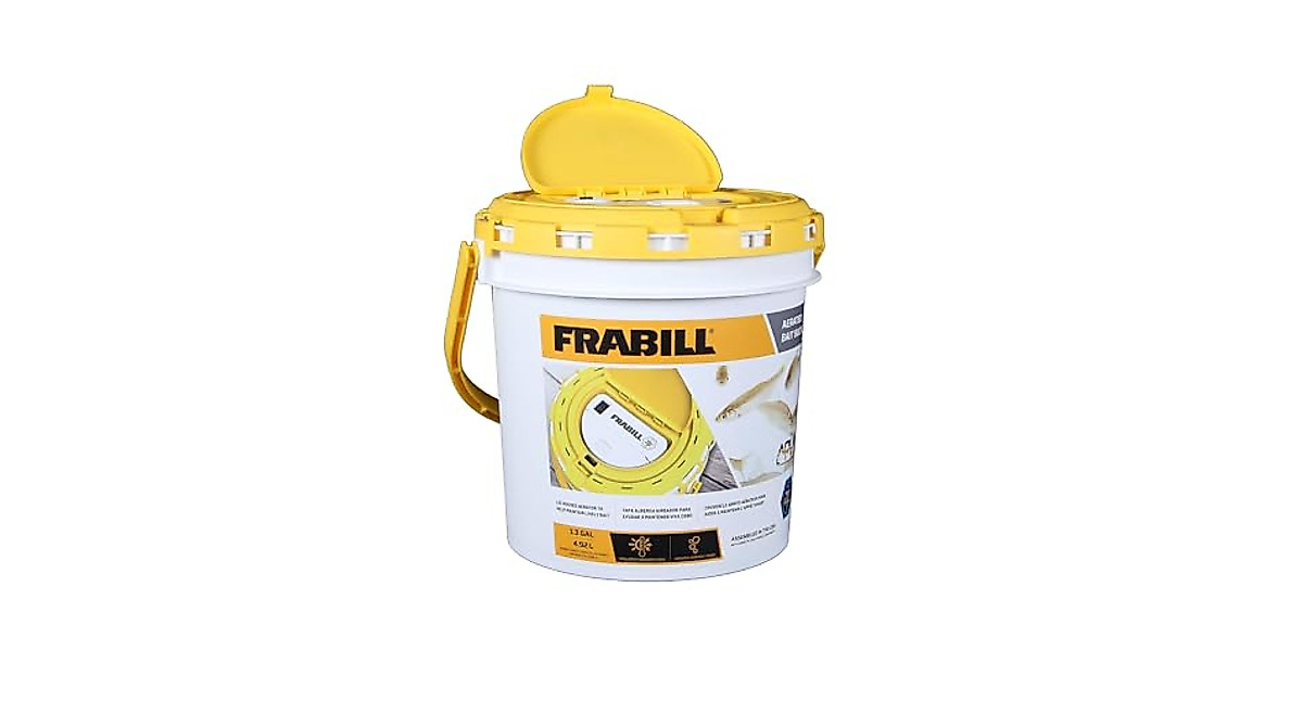 Frabill 4825 Insulated Bait Bucket with Aerator | Keeps Bait Alive