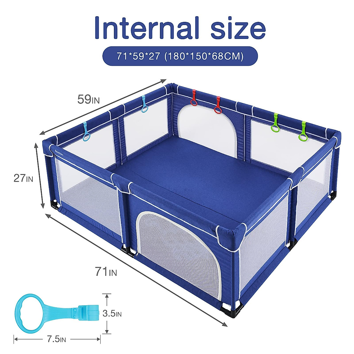 Baby Playpen , RONBEI 71x59in Extra Large Playpen for Babies and Toddlers, Baby Playard Playpen Breathable Mesh for Toddler/Infant Children