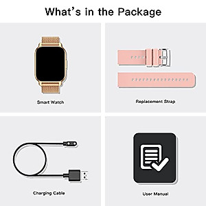 Popglory Smart Watch Call Receive/Dial, 1.85'' Smartwatch with AI Voice Control, Blood Pressure/SpO2/Heart Rate Monitor, Fitness Tracker Watch with 2 Straps for Men & Women iOS & Android Phones