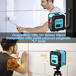 Laser Level,AHHFLJWQ 50ft Cross Line Laser with Vertical and Horizontal Line Self-Leveling,For architectural murals,Battery Included AA.