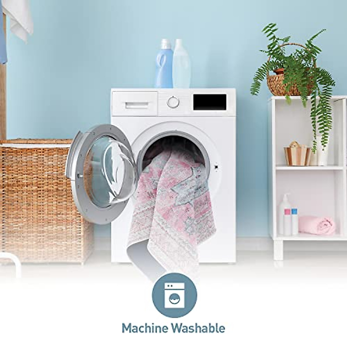 Rugshop Distressed Transitional Bohemian Stain Resistant Flat Weave Eco Friendly Premium Recycled Machine Washable Area Rug 2'1"x3' Multi