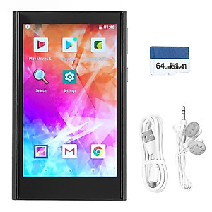 72GB WiFi Mp3 Mp4 Player with, 4.0 Inch Full Touch Screen, HiFi Sound Music Player with and WiFi for Android FM Radio, Recorder, Ebook, Clock, Browser (64GB)