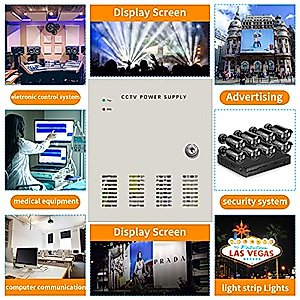 WEILAILIFE CCTV Power Supply Box, 9 Channel 12V 5A DC Distributed Power Supply Box, AC Plug Cord & Key Lock, Output AC to DC for Security Camera System, DVRs, IP Cameras, CCTV Cameras