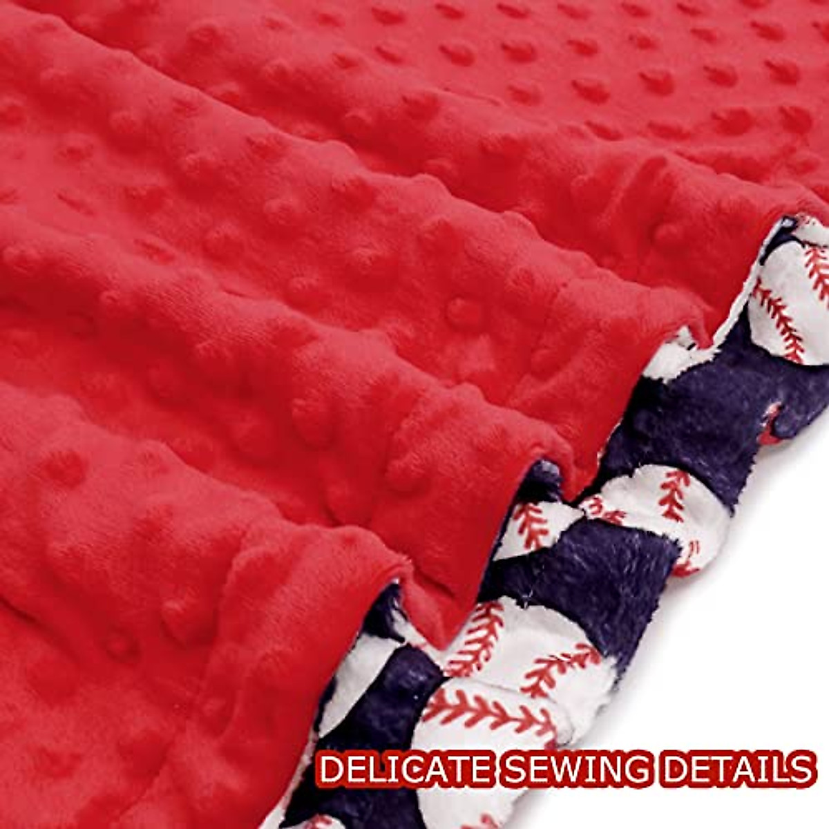 Baseball Baby Blanket for Boys Super Soft Fleece Minky Boy Blanket with Dotted Backing Double Layer Newborn Toddler Blankie for Nursery Stroller Crib Gift Ideas to Son Nephew Grandson 26.5*40 Inches