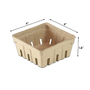 Tamnjvrr 30 Pack Natural Pulp Fiber Berry Basket, Small Molded Produce Vented Basket Kitchen Supplies for Strawberry Blueberry Raspberry Vegetable Produce Vented Container Farmer Market Grocery