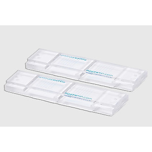 Bundle of 2 McMaster Method Microscope Slides, FEC (Fecal Egg Count) Double Chamber Slide for Parasite Testing, Count Parasite Eggs in Horses, Sheep, Goats, Cattle.