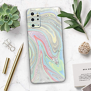DesignSkinz Marbleized Swirling Colors v2 Protective Vinyl Decal Wrap Skin Cover Compatible with The Samsung Galaxy S20 (Screen Trim & Back Glass Skin)