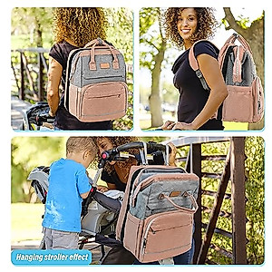 Fandiar Diaper Bag Backpack, Diaper Bag with Changing Station Baby Diaper Bags for Boys Girls Portable Large Capacity Waterproof Mommy Bag Bassinet Travel Backpack, Baby Shower Gifts