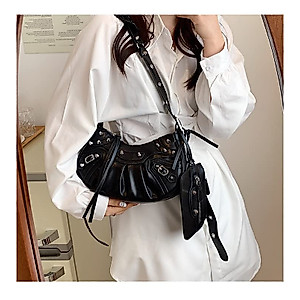 Y2k Purse Crossbody Bags for Women Trendy Shoulder Bag for Women Fall Fashion 2022 (Black)