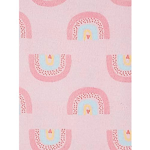 Gerber Girls Newborn Infant Baby Toddler Nursery 100% Cotton Flannel Receiving Swaddle Blanket, Rainbows Pink, Pack of 5