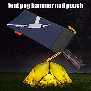 Tent Hammer Bag Outdoor Tent Accessories Storage Bag Pack Tent Pegs Nails Hammer Tool Pouch (Blue)