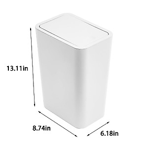 CENGNIAN Bathroom Trash Can with Lid, Small Garbage Can with Press Lid, Plastic Wastebasket with Popup Lid for Toilet, Office, Bedroom, Living Room