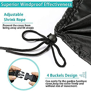 Relime Patio Furniture Covers, 83 x 51 x 29 inch Waterproof Patio Cover, Durable 420D UV Protection Outdoor Table Set Cover with 4 Windproof Buckles No Tears Anti UV No Fading