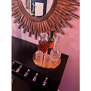 IVAILEX Gold Stainless Steel Round Jewelry and Make up Organiser/Candle Plate Decorative Tray (12.6 inches)