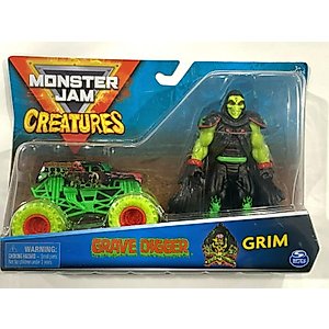 MonsterJam Creatures 2 Pack Grave Digger and Grim Action Figure