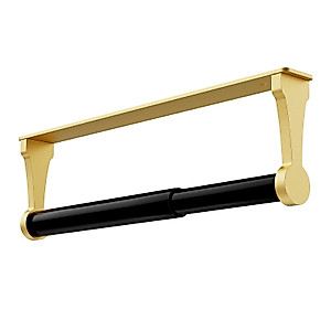 HCHANGEN Paper Towel Holder Under Cabinet Wall Mounted Stainless Steel Paper Towel Holder for Kitchen, Self Adhesive or Screw (Gold Black)