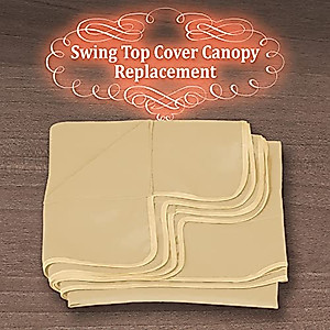 YardGrow 65''x45'' Patio Swing Canopy Replacement Cover Swing Replacement Canopy Top Cover Garden Outdoor Patio, Canopy ONLY (Beige)