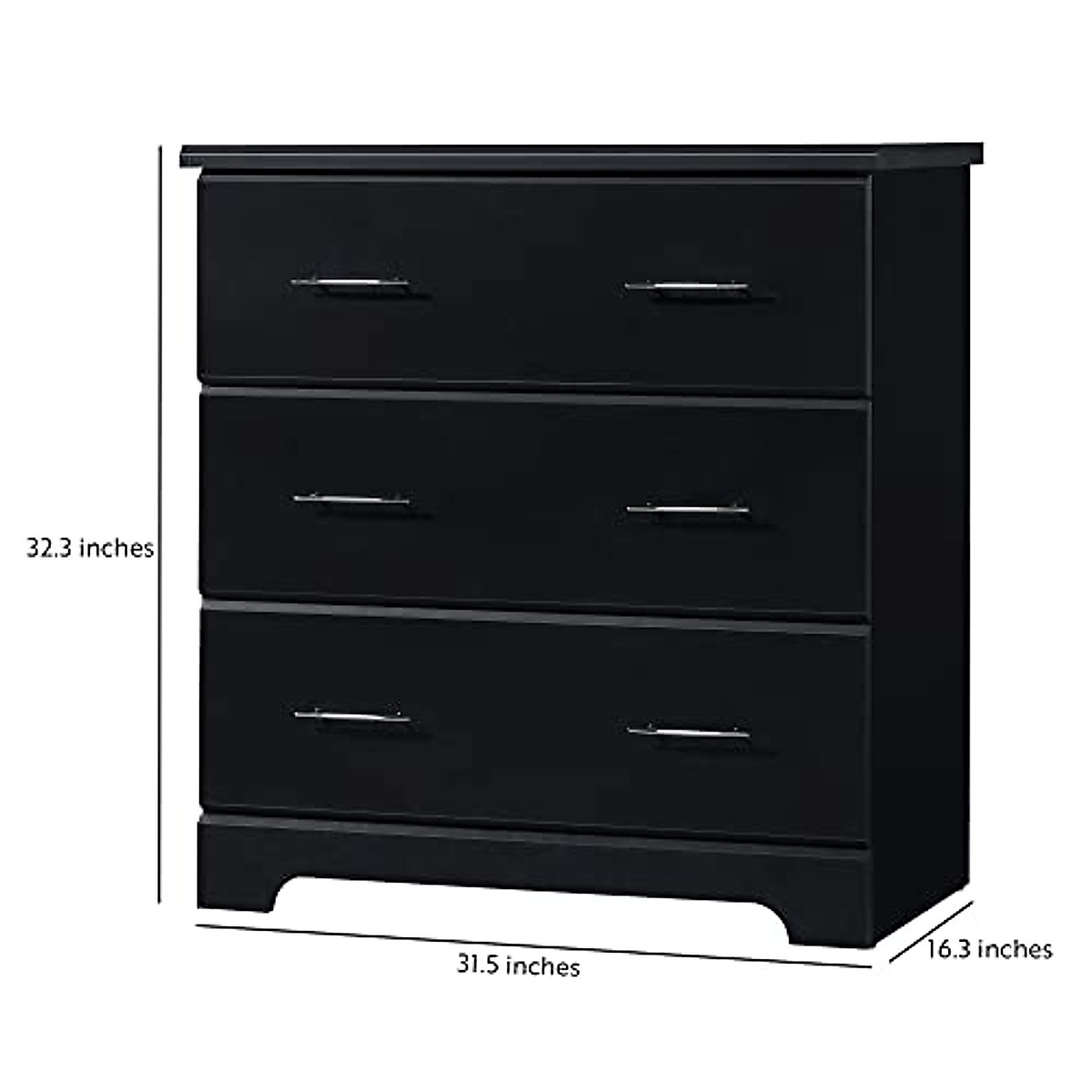 STORK CRAFT Brookside 3 Drawer Dresser (Black) – Baby and Kids Bedroom Organizer, Nursery Chest, Storage Dresser With Drawers, Universal Design