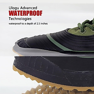 ulogu Snow Boots men Waterproof Insulated Green Duck Boots Fur Lined Warm Ankle Booties Lightweight Comfortable Winter Walking Shoes Zapatos Botas Invierno Para hombres