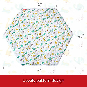 Hexagon Playpen Mat, Dinosaur Print Baby Playmat Kids Tent Mat Hexagon Rug Mat Suitable for Regalo My Play Portable Play Yard Six Pannel Playpen