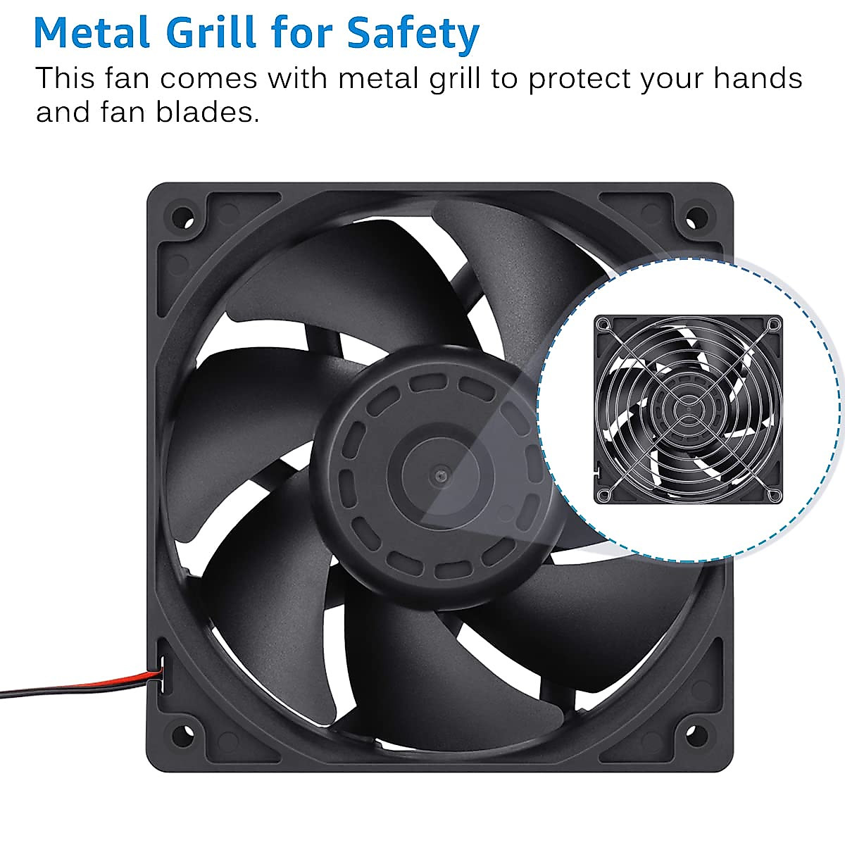 GDSTIME Dual Ball Bearing Big Air Flow High Speed Preesure 4500rpm 12038 12cm 120mm X 38mm 5 Inch 12v Dc Cooling Fan