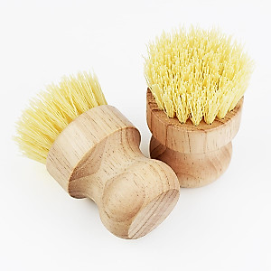 2 Pcs Dish Brush, Wood Dishes Scrub Brush, Pot Brush for Kitchen Cleaning Dishes Pots Pans (PP)