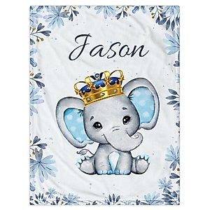 Personalized Baby Blanket with Name for Boys Custom Baby Name Blankets Customized Baby Receiving Blankets for Toddlers Infants Kids Shower Newborns Nursery Stroller Crib Decor Throw 30"x40",Color8