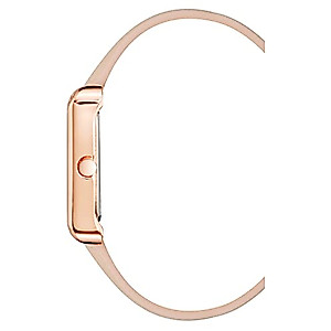 Nine West Women's Japanese Quartz Dress Watch with Faux Leather Strap, 18 (Model: NW/2116RGBH), Blush Pink/Rose Gold