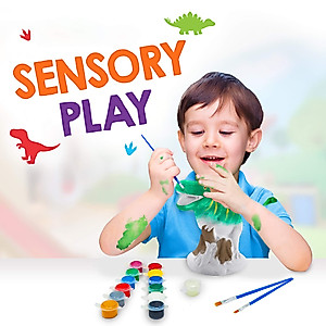 Original Stationery Paint Your Own Dinosaur Money Bank, Awesome Craft Kit with 13 Paint Colors, Roarsome Crafts for Kids and Fun Birthday Gift Idea