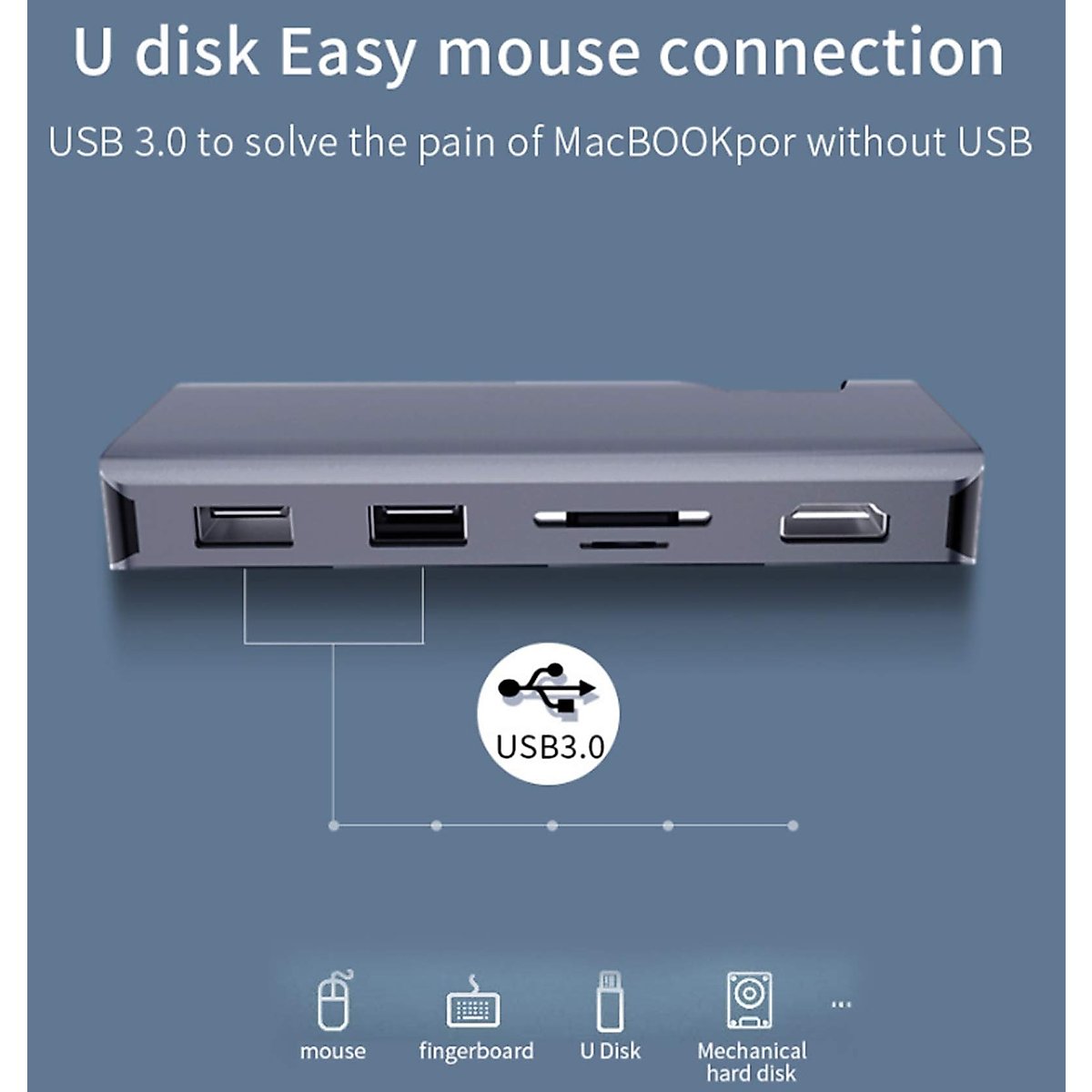 USB C Hub Adapter, BEST CABLE 7 in 1 USB C to HDMI 4K Adapter, Gigabit Ethernet RJ45, USB C Power Delivery, 2*USB 3.0 Port, SD/TF Card Reader Compatible with MacBook Pro,MacBook Air,Samsung,and More